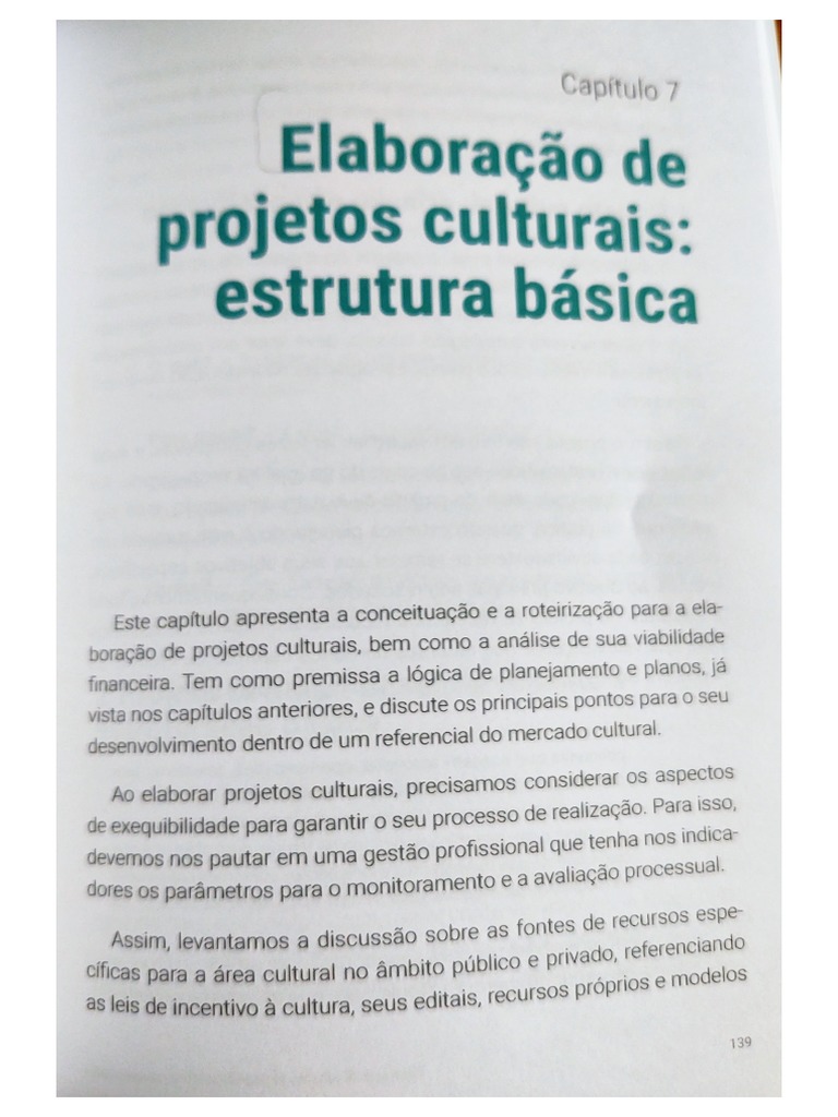 CAP 7 Planejamento Estrategico de Projetod e Programas Culturais | PDF