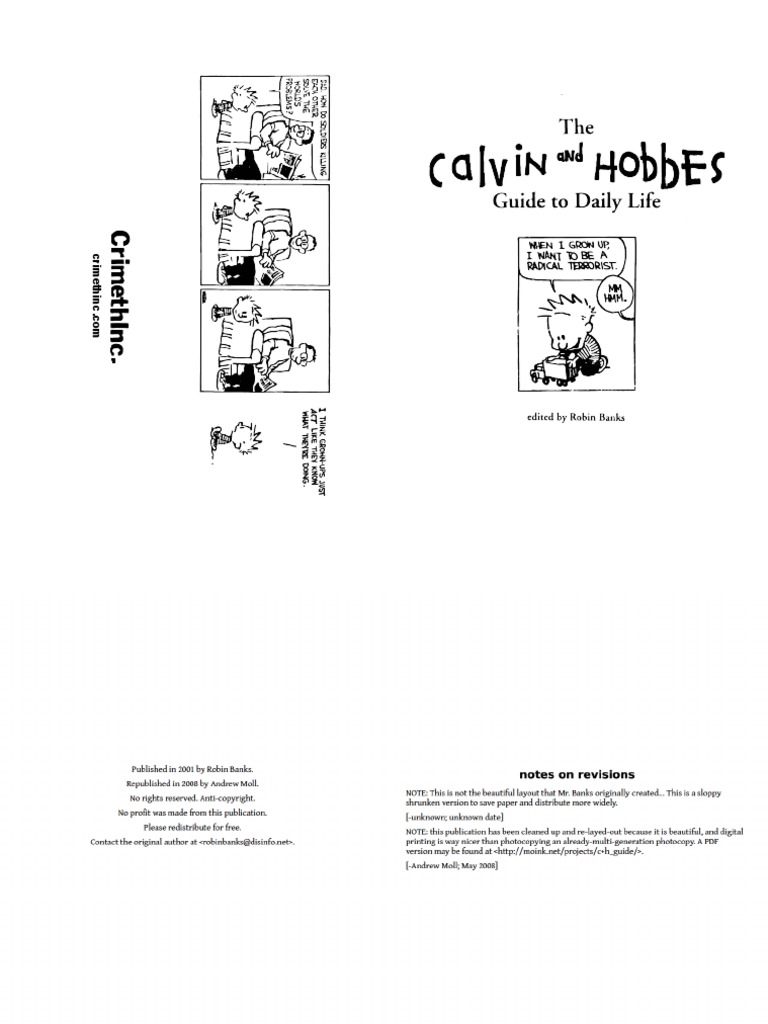 Calvin and Hobbes Guide To Daily Life | PDF