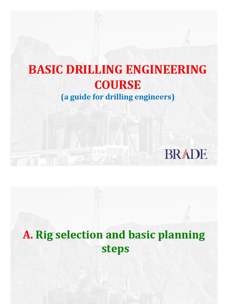 1.0 Basic Drilling Engineering Course | PDF | Personal Protective ...