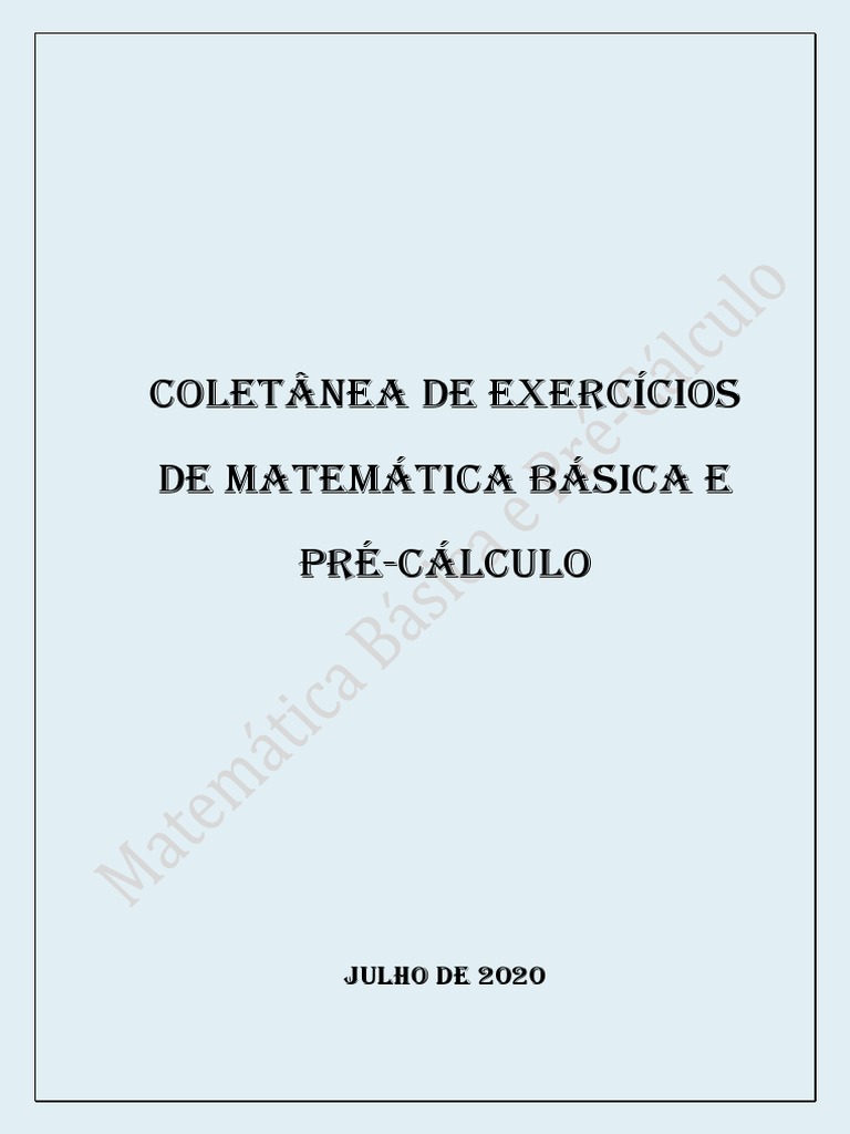 Coletanea Exercicios Matematica Basica | PDF | Triângulo | Vértice ...