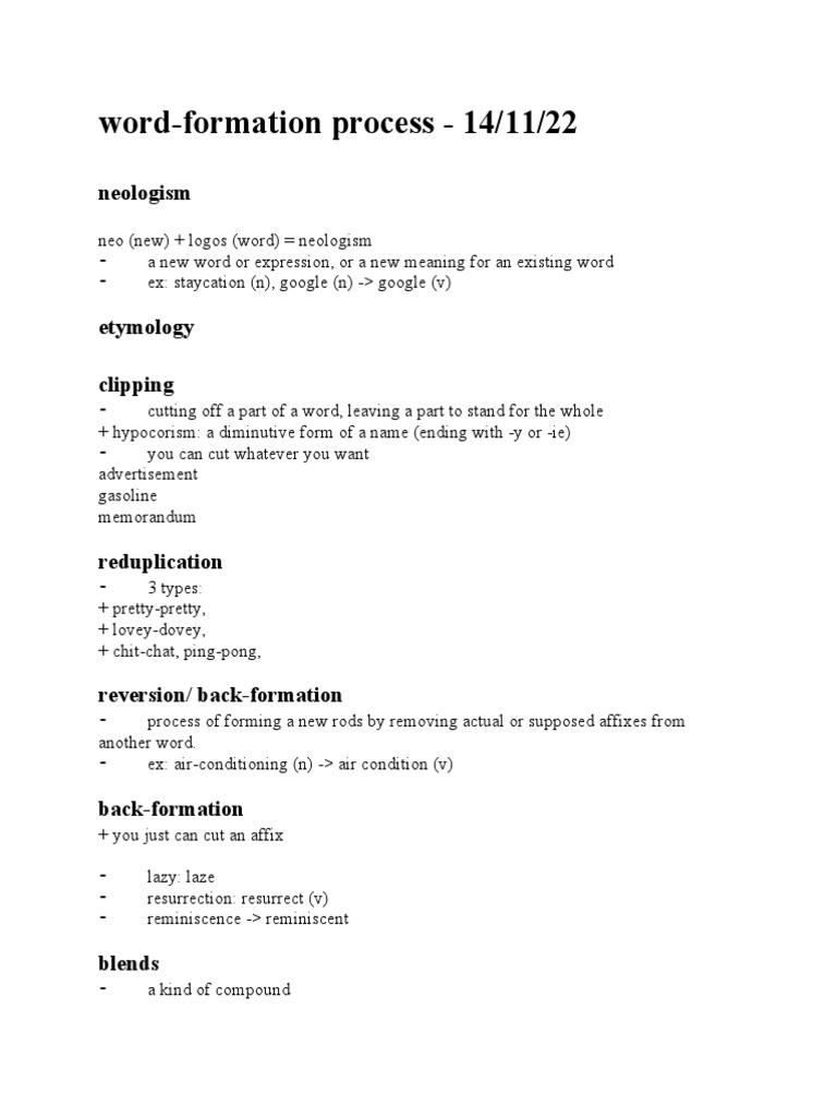 Word-Formation Process | PDF | Acronym | Delicatessen