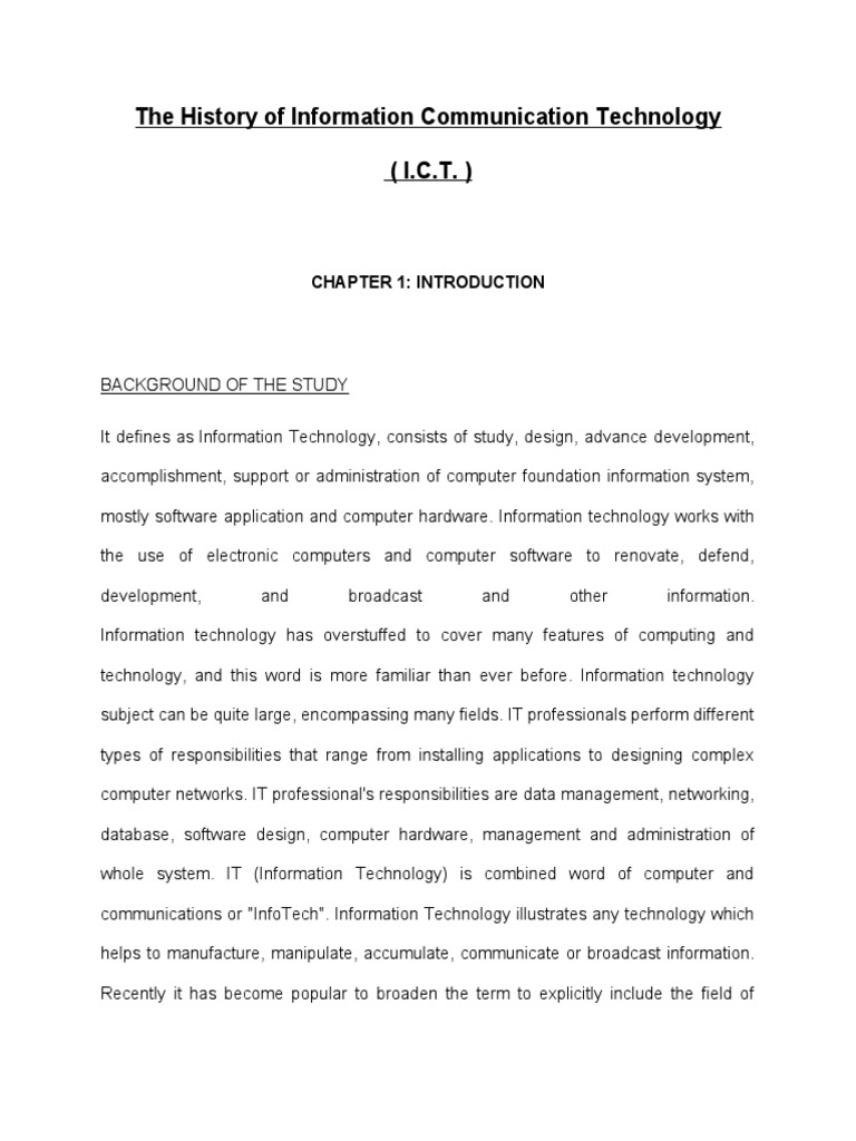 The History of Information Communication Technology | PDF | Information ...