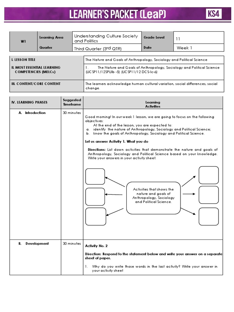 Leap Ucsp q3 Weeks 1 To 8 (JGF) | PDF | Socialization | Social Sciences