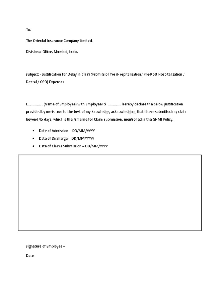 Justification for Late Claim Submission | PDF