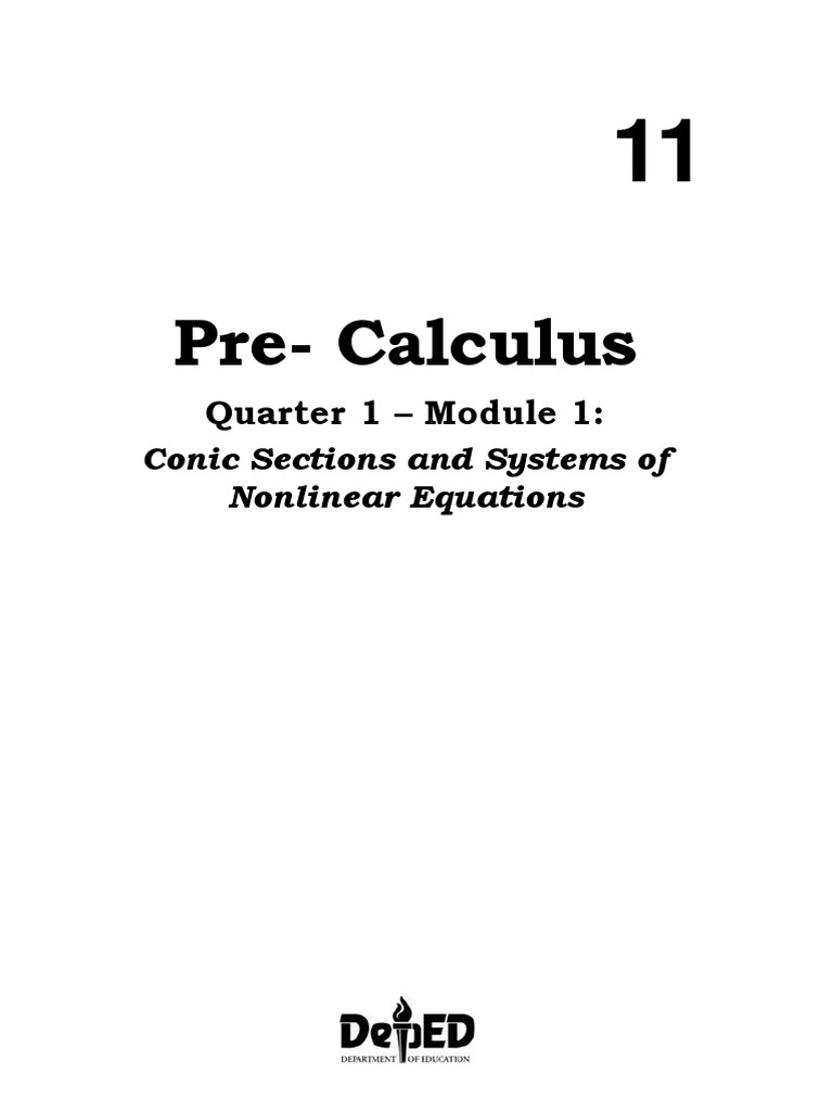 Precalculus Module 1 Lesson 1 1st Grading | PDF | Ellipse | Elementary Geometry