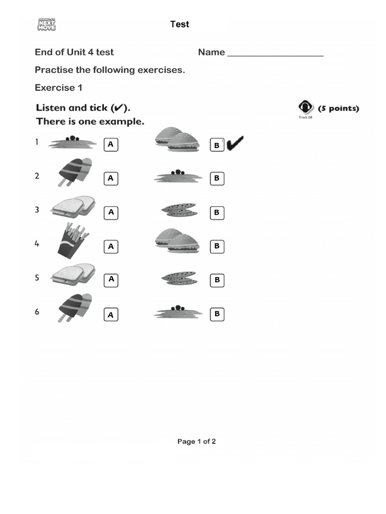 NM 2 - Test Beg 3B Unit 4-6 | PDF