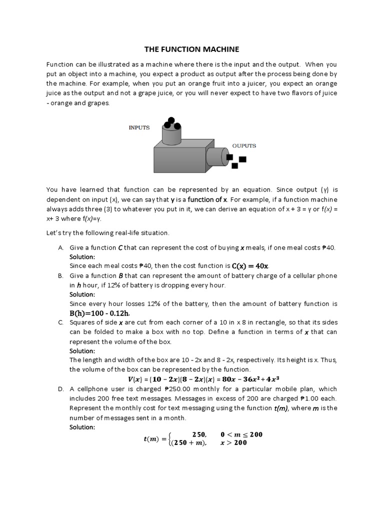 Module & Las-Week 1 - Functions | PDF | Function (Mathematics) | Juice