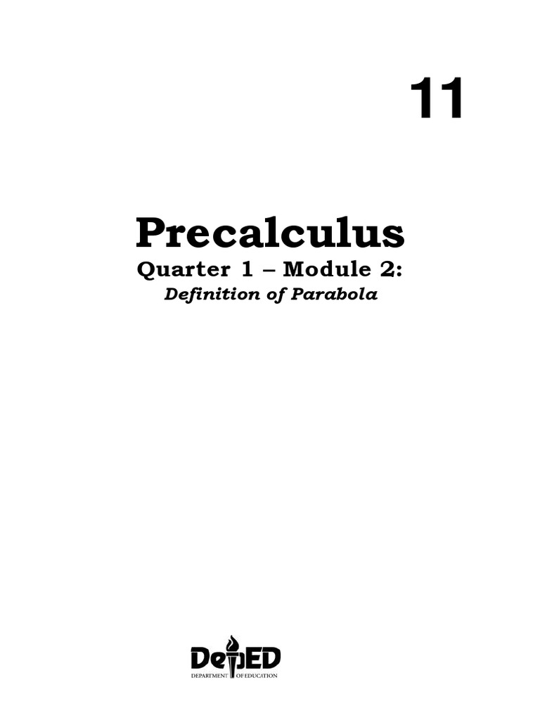 Precalculus Module 2 Lesson 1 Parabola | PDF | Analytic Geometry ...