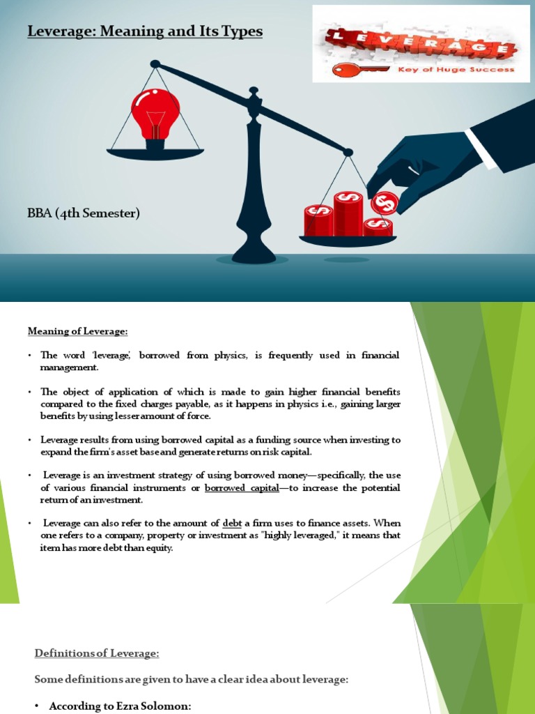 Leverage PPT | PDF | Leverage (Finance) | Capital Structure