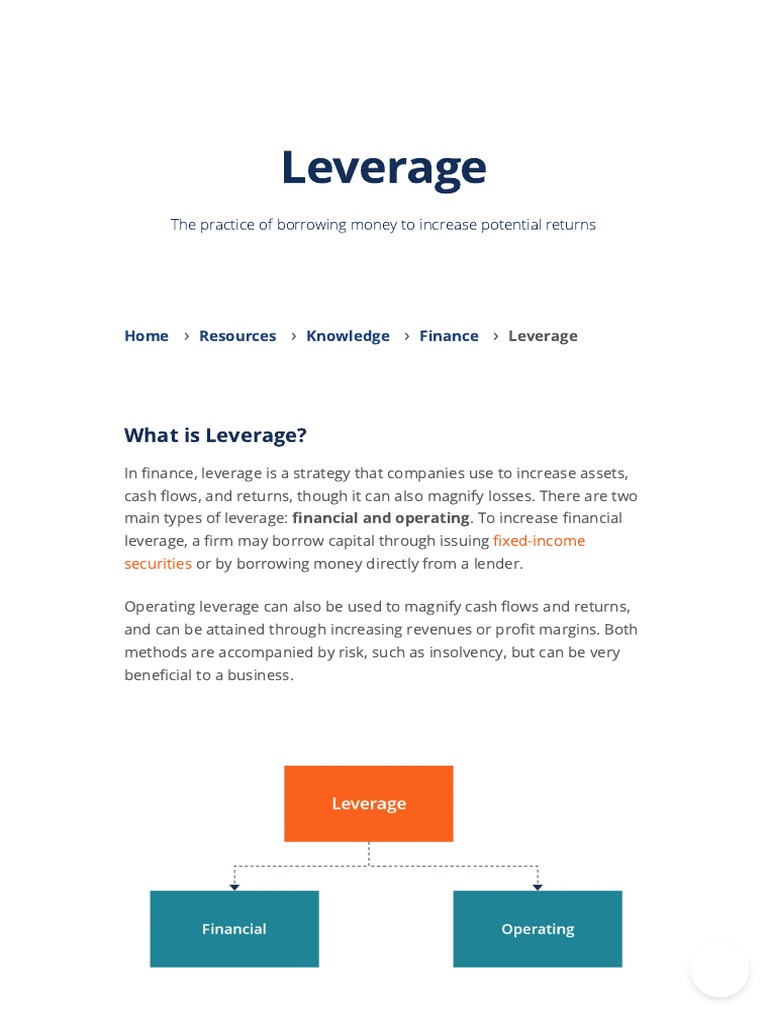 Leverage - Guide, Examples, Formula For Financial & Operating Leverage ...