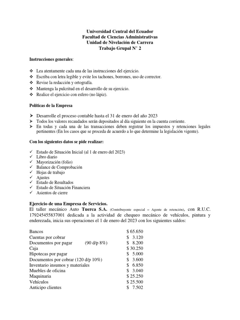 Trabajo Grupal #2. 2022 - 2023 | PDF | Contabilidad | Economía Financiera