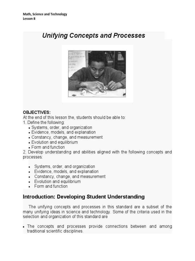MST Week 10 Leeson 8 Unifying Concepts and Processes | PDF | Science ...