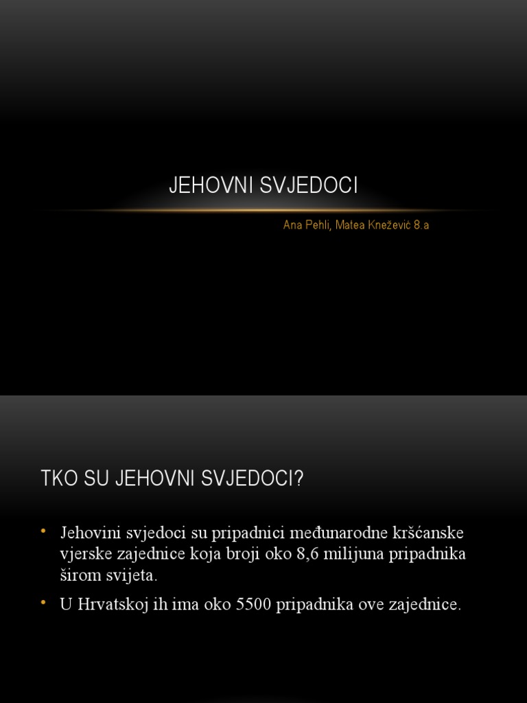 JEHOVnI SVJEDOCI | PDF