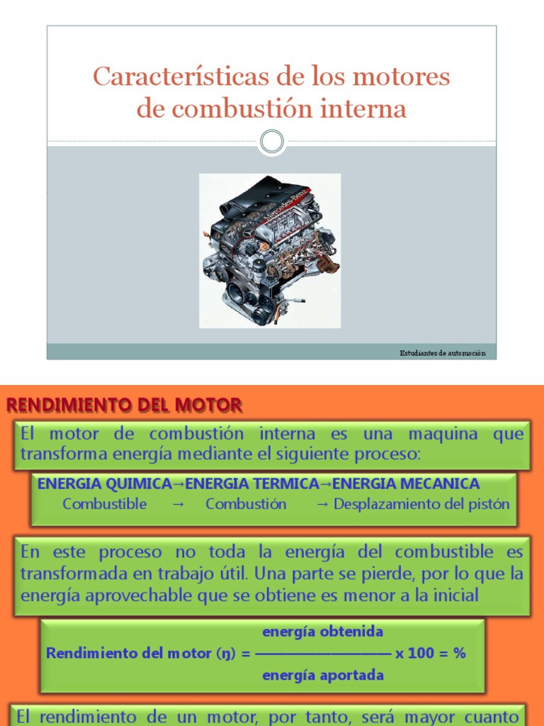 Estudio Motores Otto Diesel Caracteristicas | PDF | Motor de combustión interna | Pistón