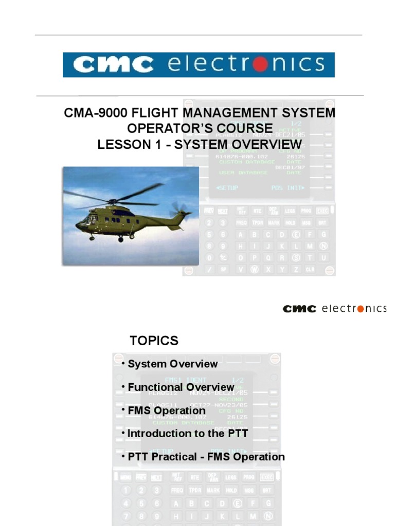 CMA-9000 Flight Management System Lesson 1 Overview | PDF | Aviation ...