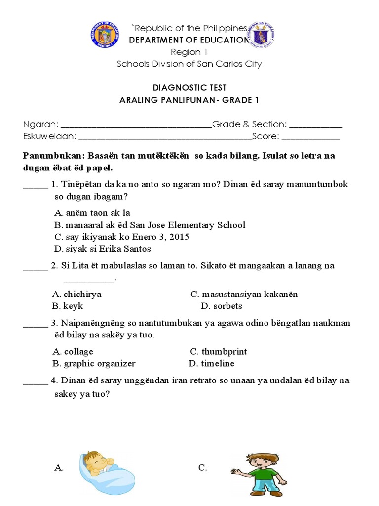 Diagnostic Test-APAN-Grade 1 | PDF