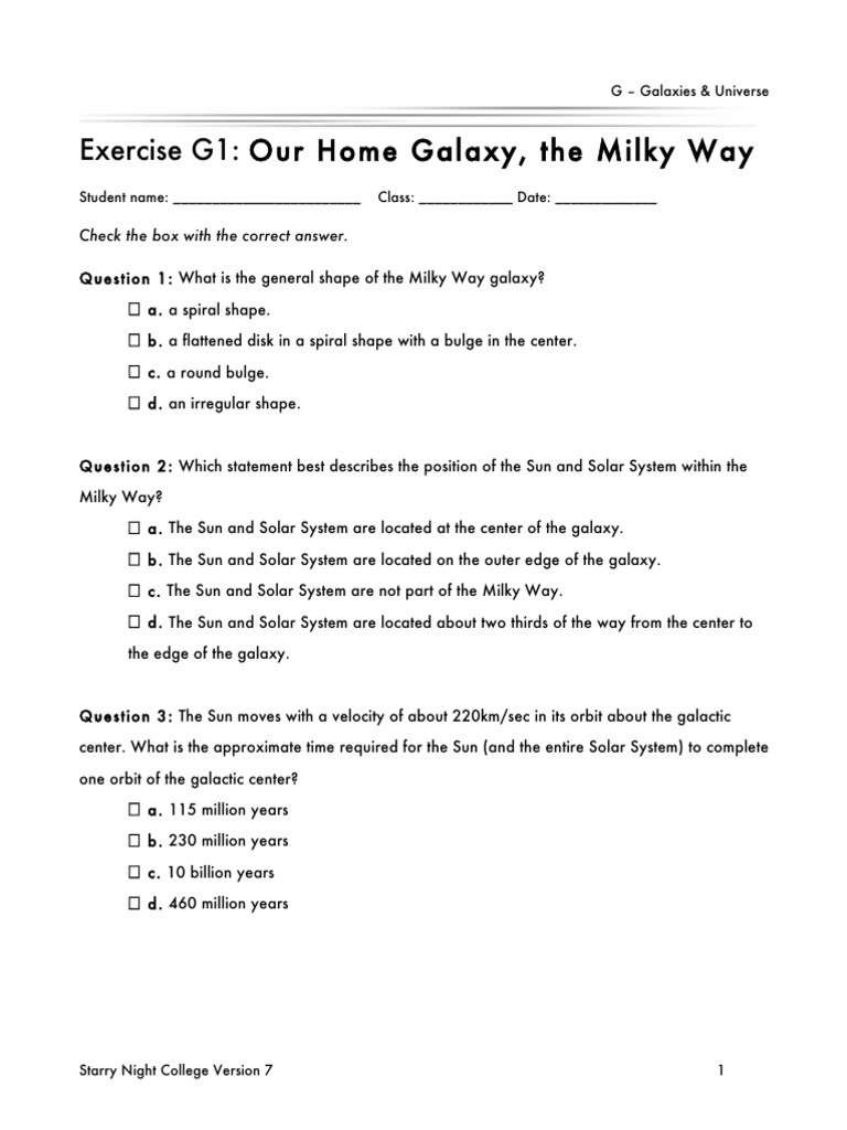 G1 Our Home Galaxy, The Milky Way | PDF | Milky Way | Solar System