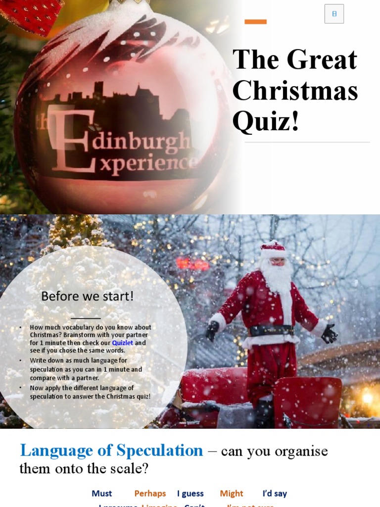 The Great Christmas Quiz! | PDF | Christmas | Santa Claus