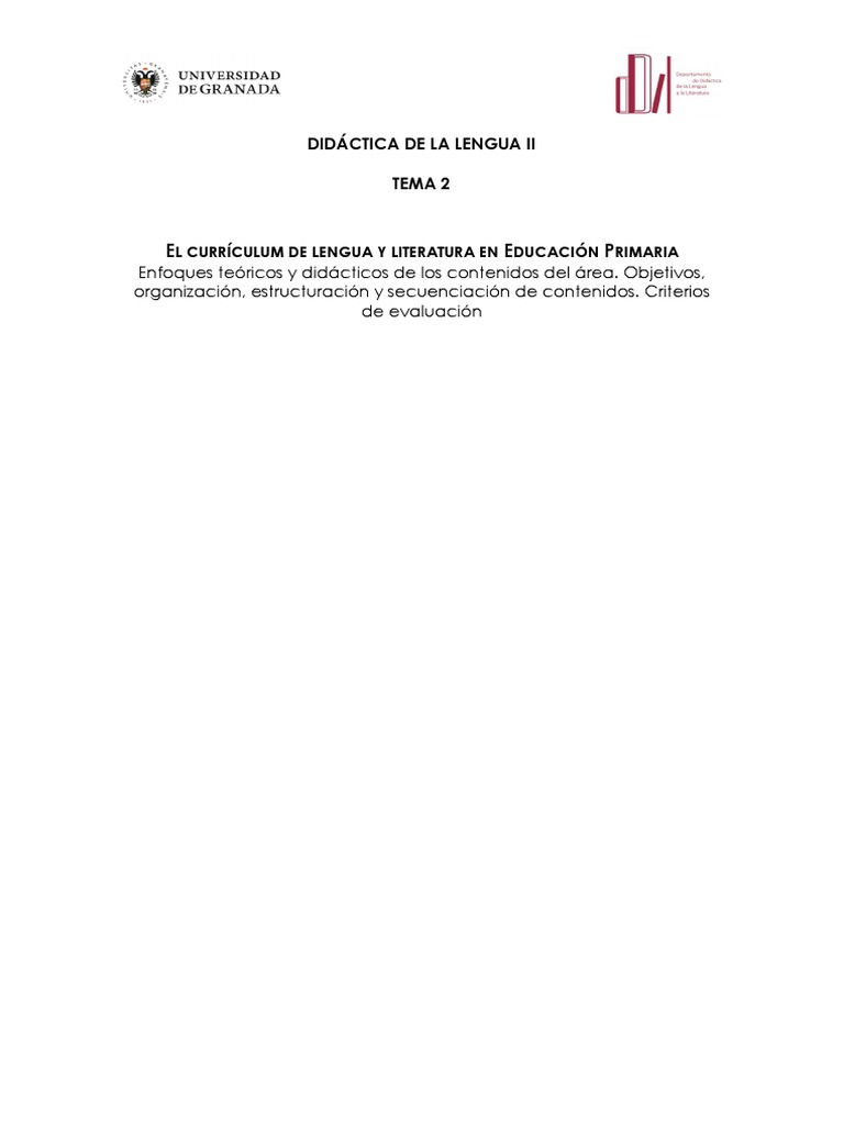 Dle-Ii - Tema 02 | PDF | Plan de estudios | Enseñando