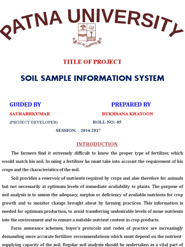 Soil Sample | Download Free PDF | Agriculture | Databases