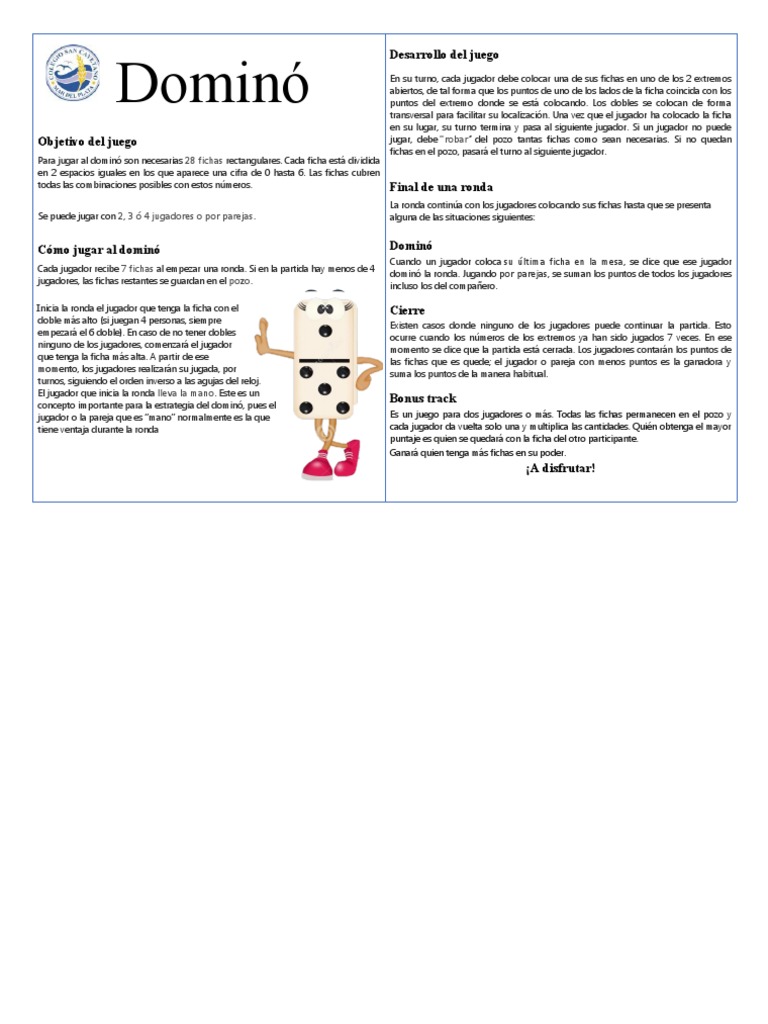 Dominó | PDF | Juego de azar | Juegos de mesa
