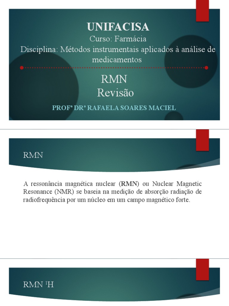 Análise de medicamentos por ressonância magnética nuclear: uma revisão ...