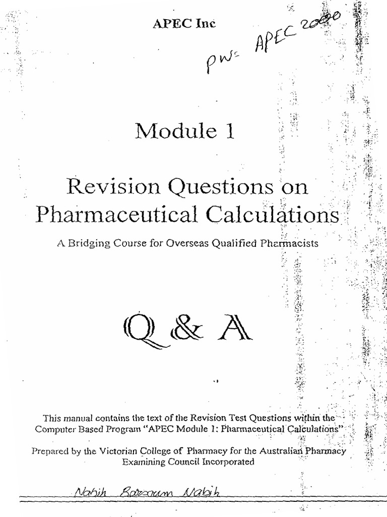 Apeccalculations Qa | PDF | Chemistry