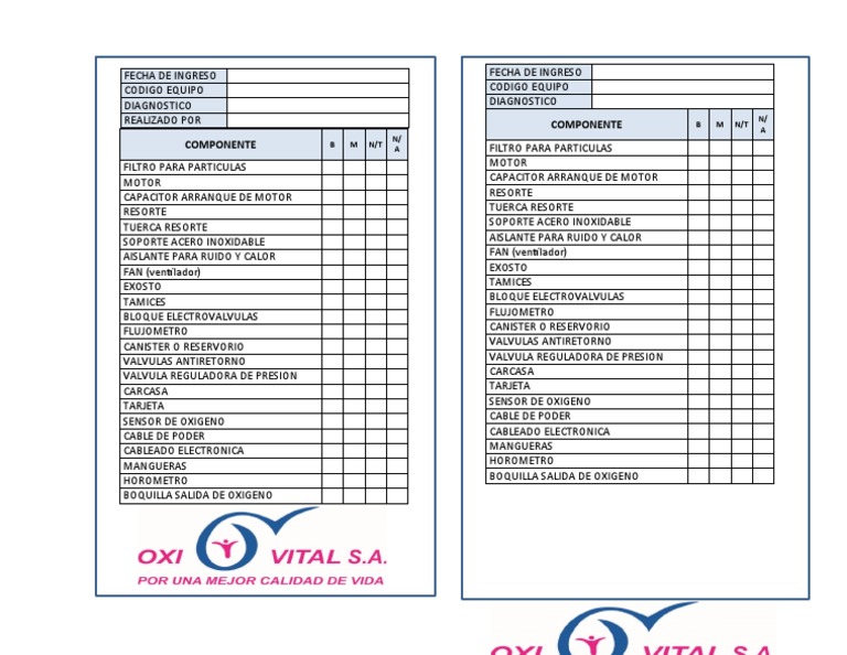 CHECK LIST ALAMACENAMIENTO EQUIPO PENDIENTE REPARACION | PDF ...