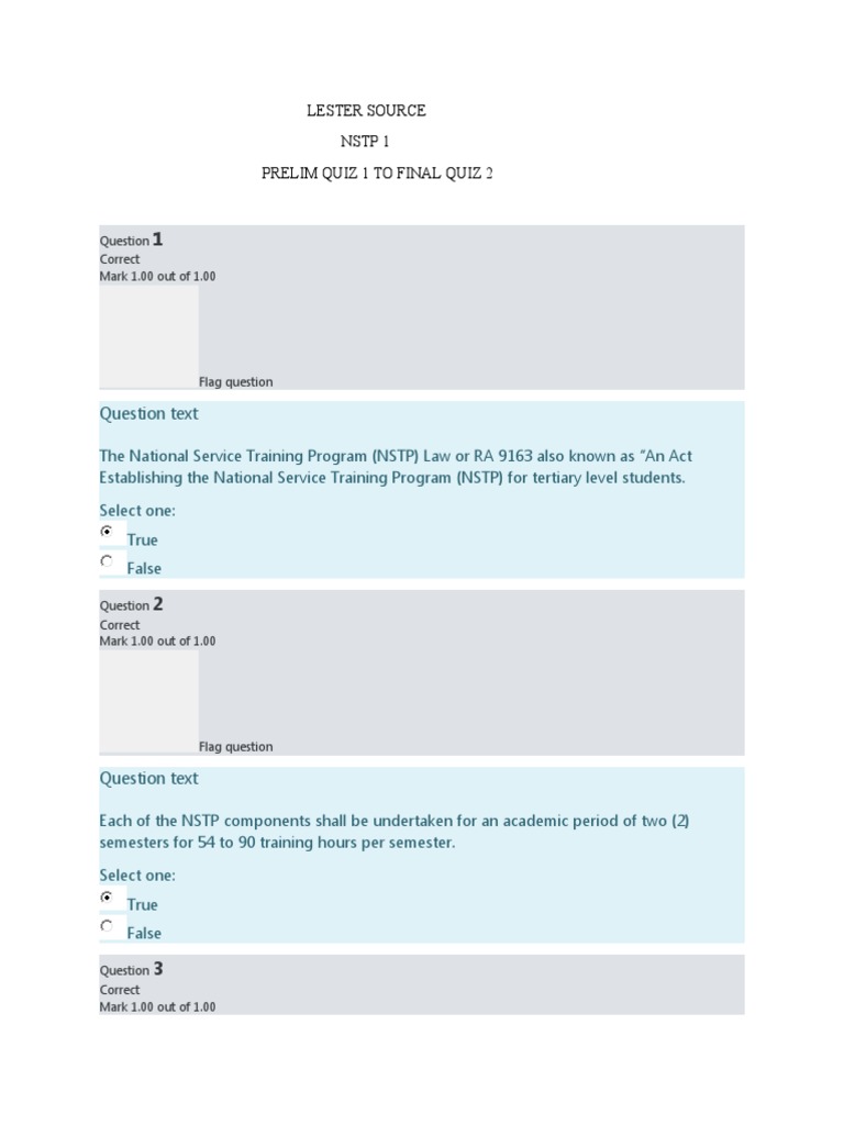 NSTP 1 PQ1 To FQ2 | PDF | Leadership | Waste