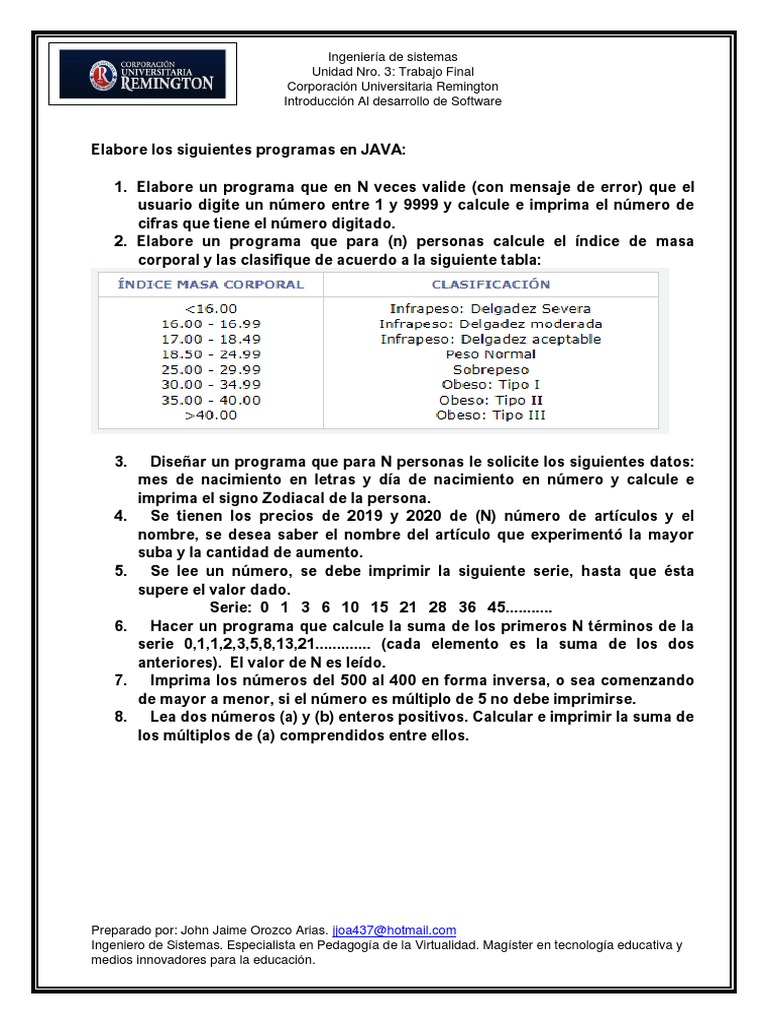 Unidad 3 Trabajo Final 2022S2B1 | PDF | Java (lenguaje de programación ...