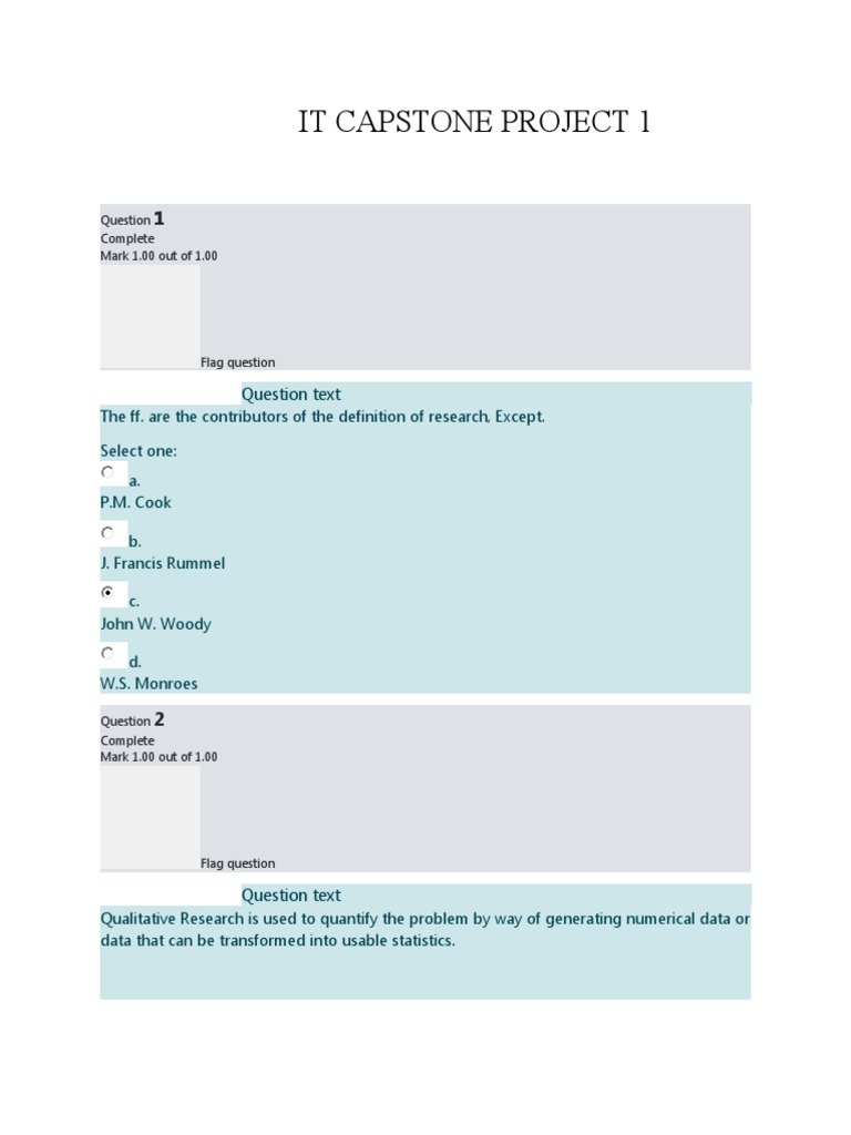 IT6398 IT Capstone Project 1 PQ1-PQ2 | PDF | Quantitative Research | Knowledge