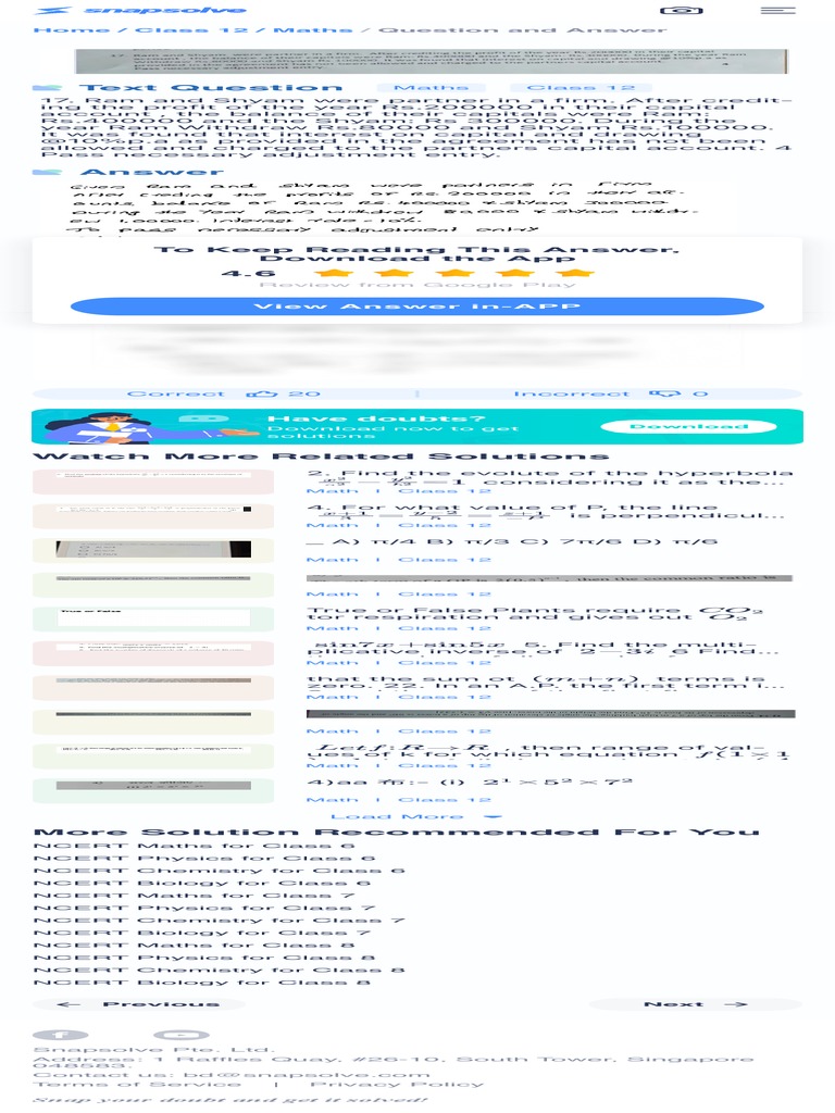 Maths Q&A Class 12 Capital Adjustment Entry | PDF | Mathematical ...