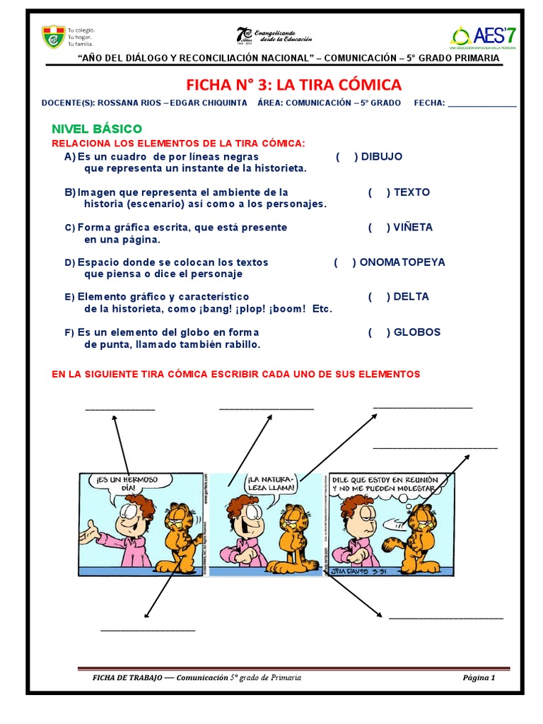 440193484 Ficha Tira Comica | PDF | Cómics | Caricaturas