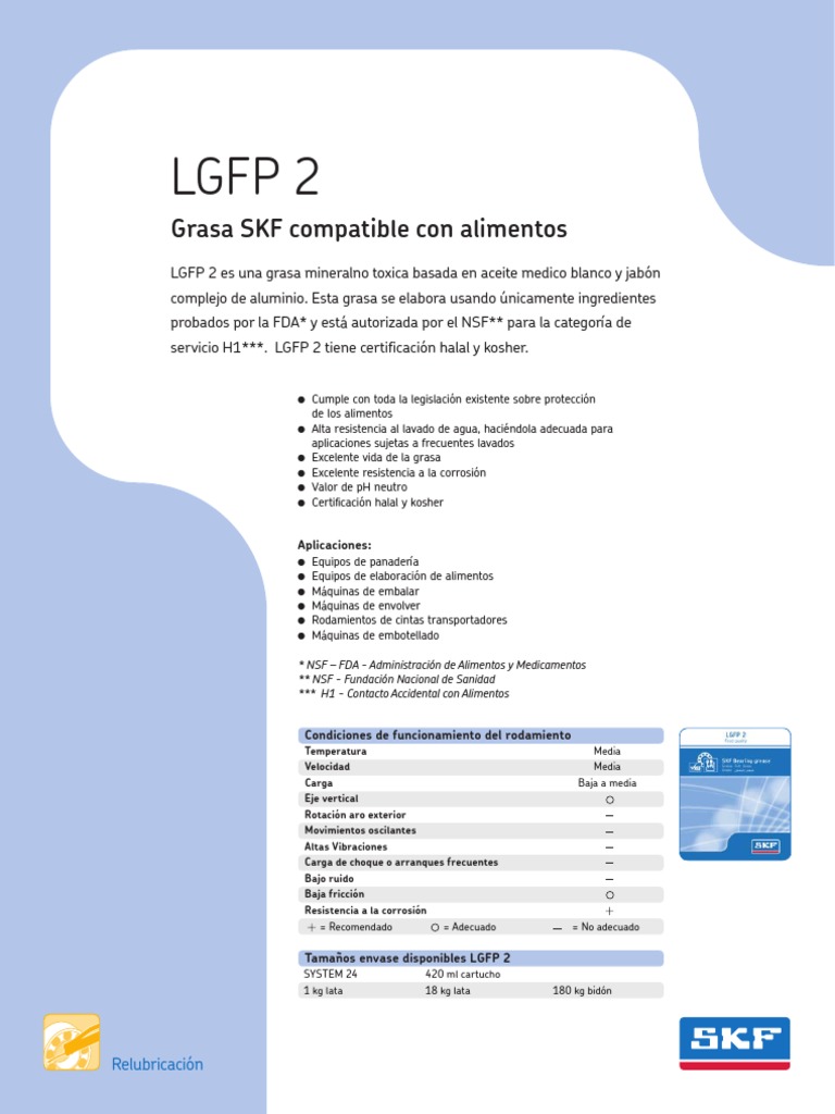 Ficha Tecnica Grasa Sanitario LGFP2 | PDF | Ingeniería mecánica | Física Aplicada e ...