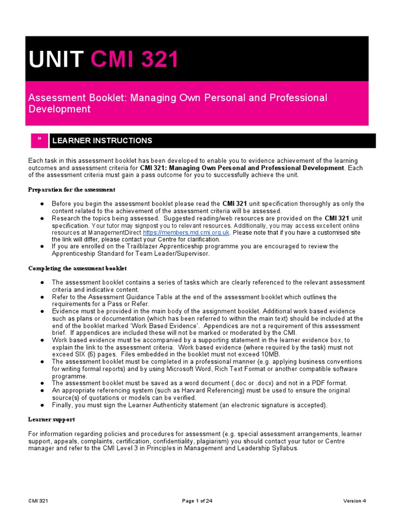 Unit 321 CMI | PDF | Leadership | Goal