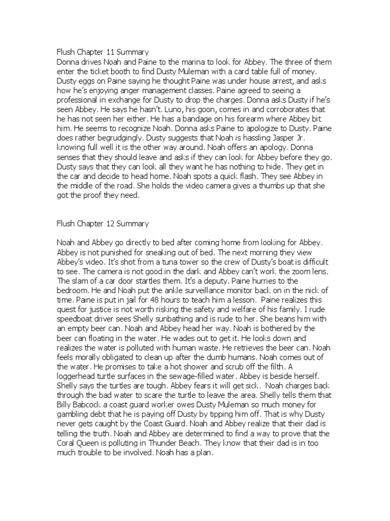 Flush Chapter 11-14 Summaries | PDF
