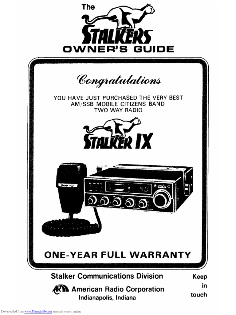 Stalker Ix Manual de Usuario | PDF