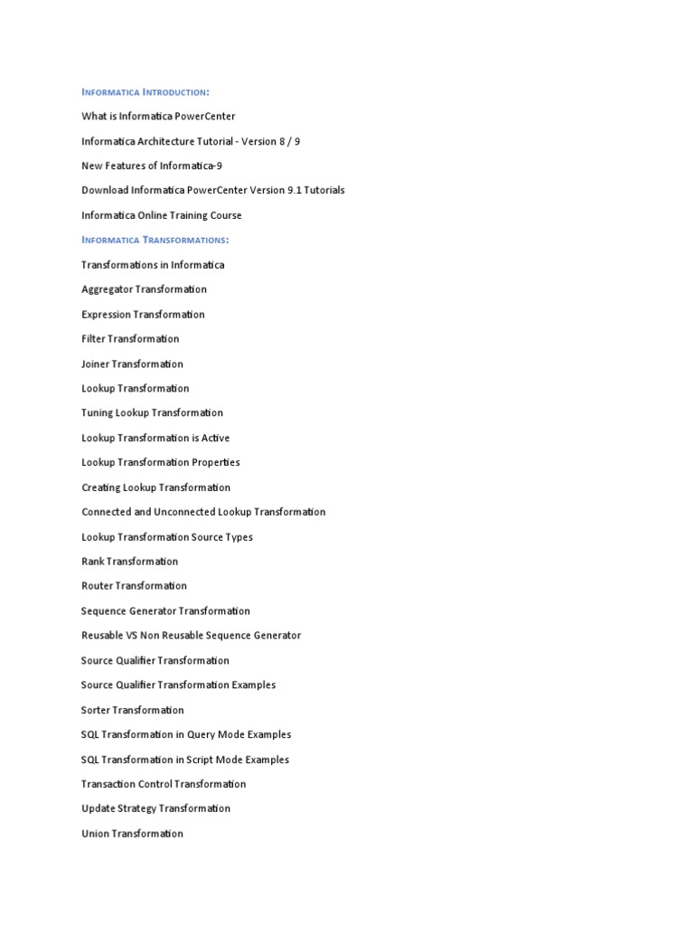 Informatica Powercentre | PDF | Database Index | Relational Database