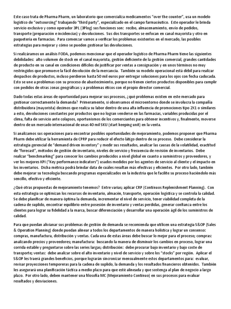 Caso Pharma Final | PDF | Marketing | Business