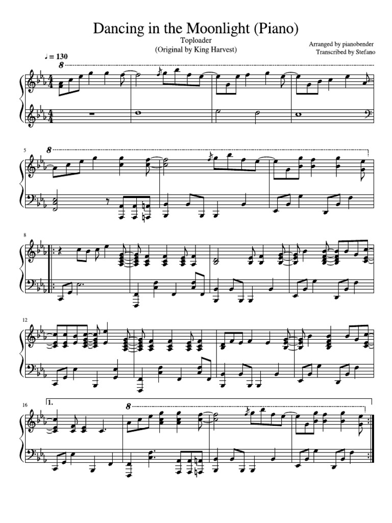 Dancing in The Moonlight (Piano) | PDF