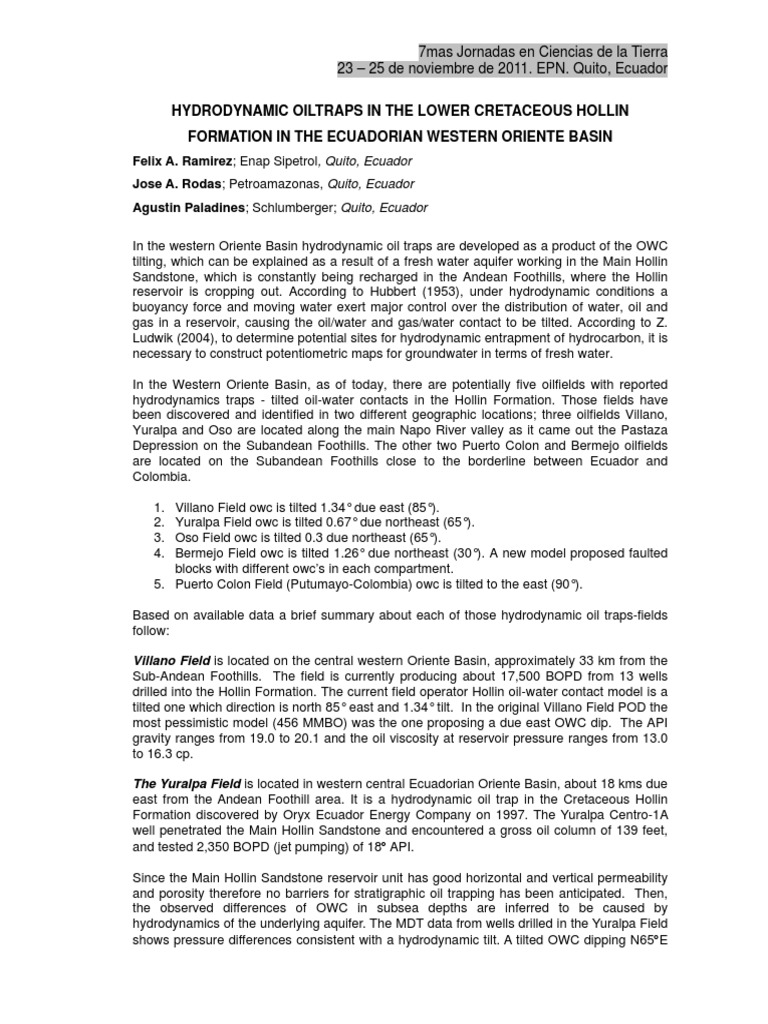 2011-11 - Hydrodynamic Oil Traps - FAR | PDF | Petroleum Reservoir ...