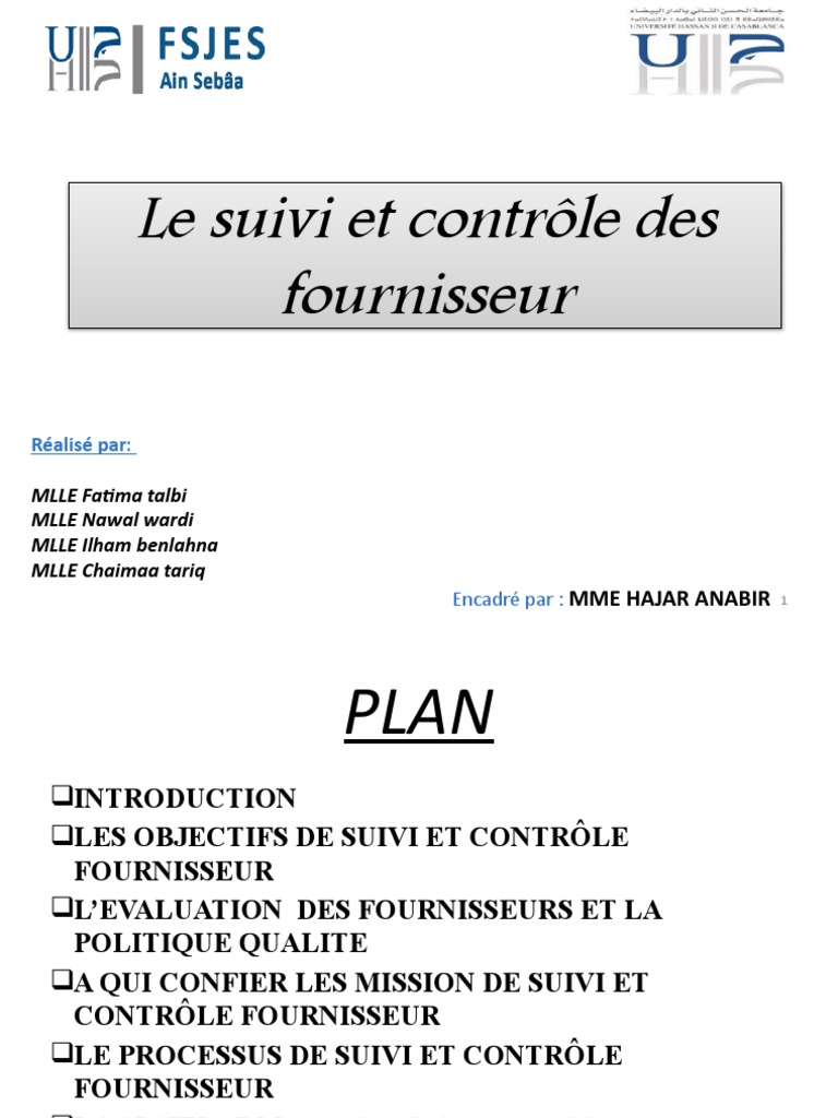 Le Suivi Et Controle Des Frs F | PDF | Management de la qualité | Audit