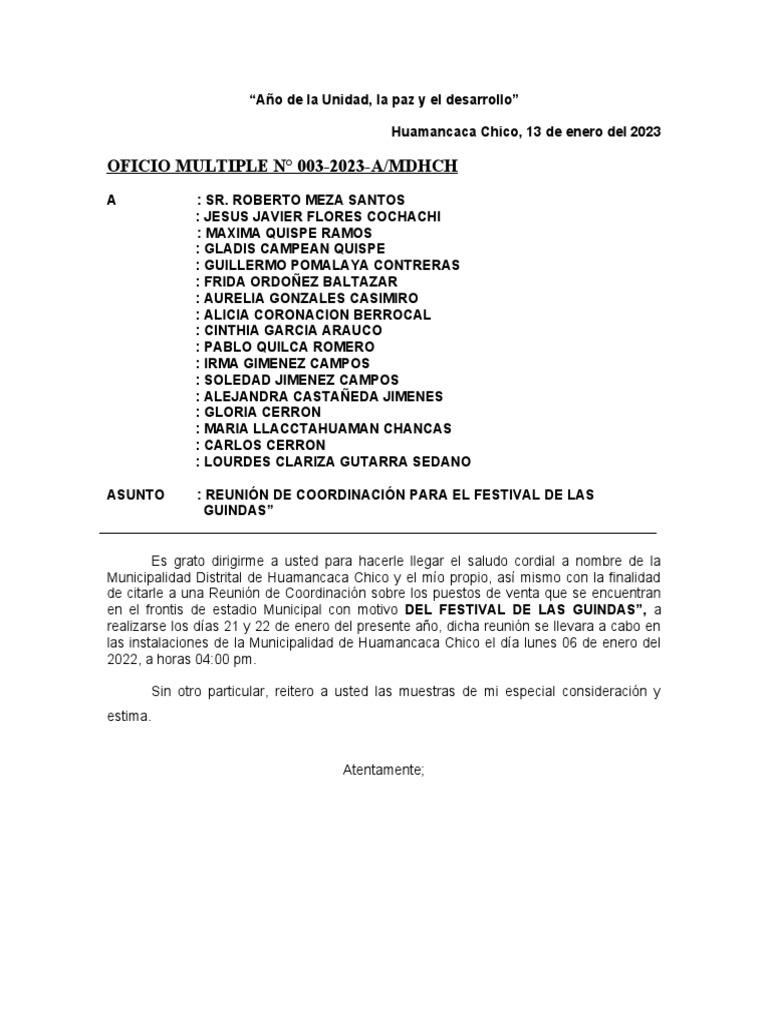 Oficio Multiple 003 Puestos | PDF