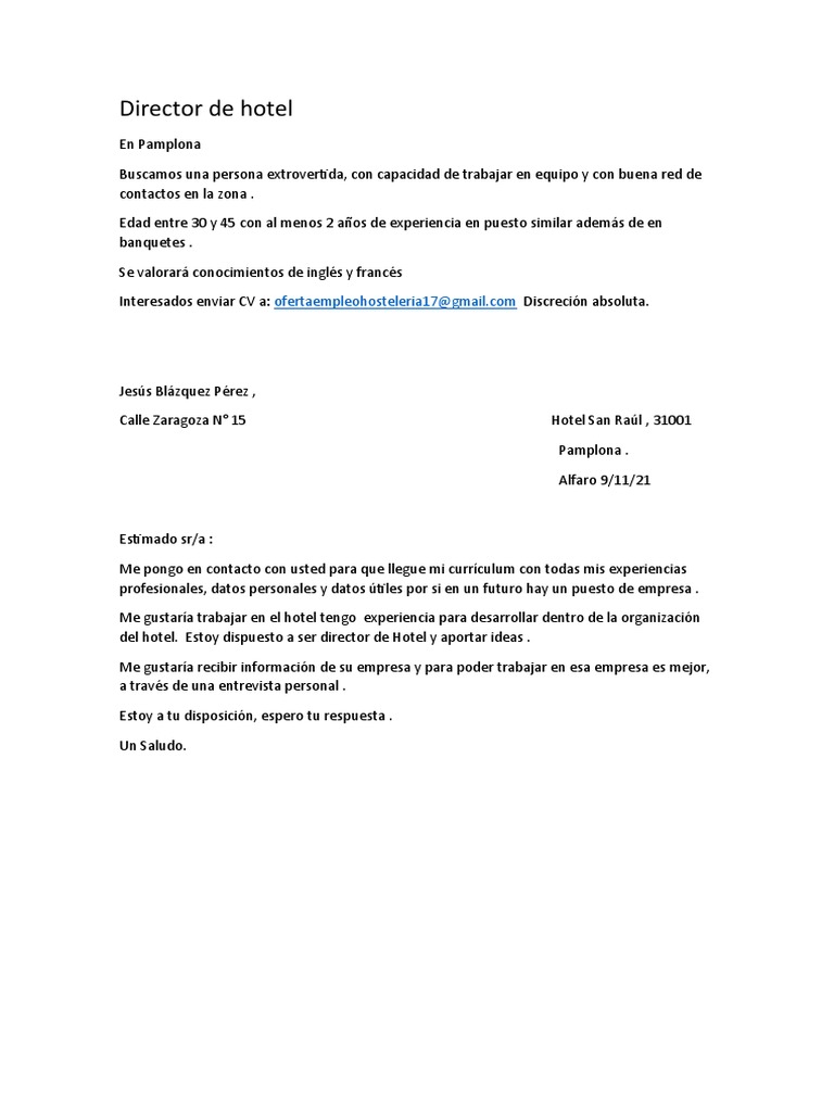Director de Hotel | PDF