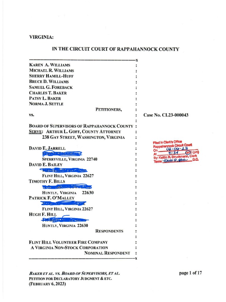 Petition For Declaratory Judgement & Etc - Filed 020623 R | PDF