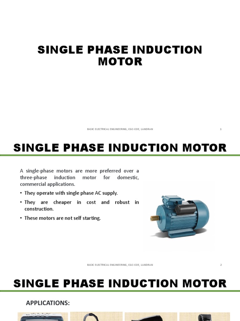 Single-Phase Induction Motor | PDF | Electric Motor | Magnetism