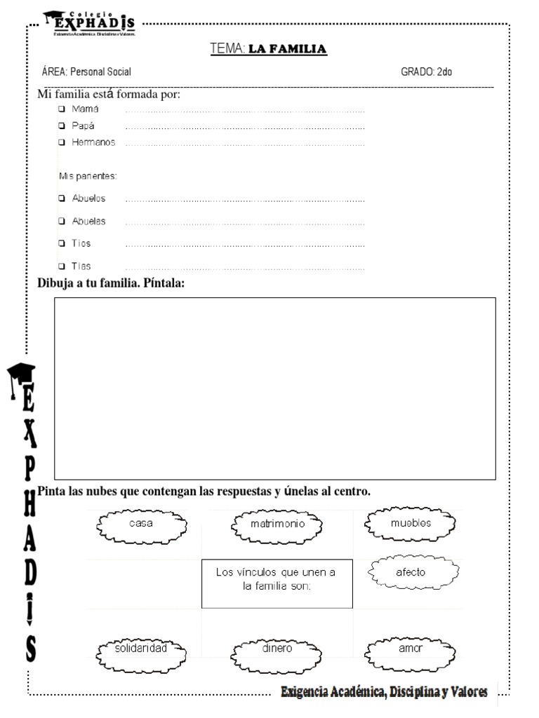 Actividades sobre la familia en preescolar | PDF