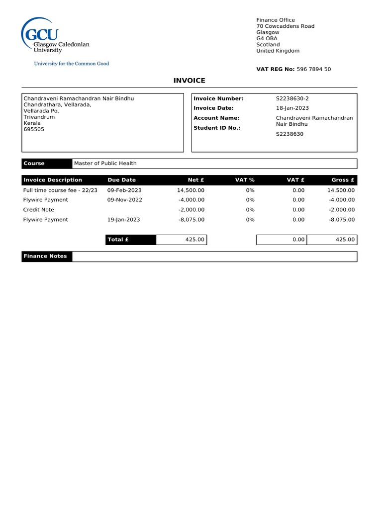 Invoice: Course Invoice Description Due Date Net Vat % Vat Gross | Download Free PDF | Payments ...