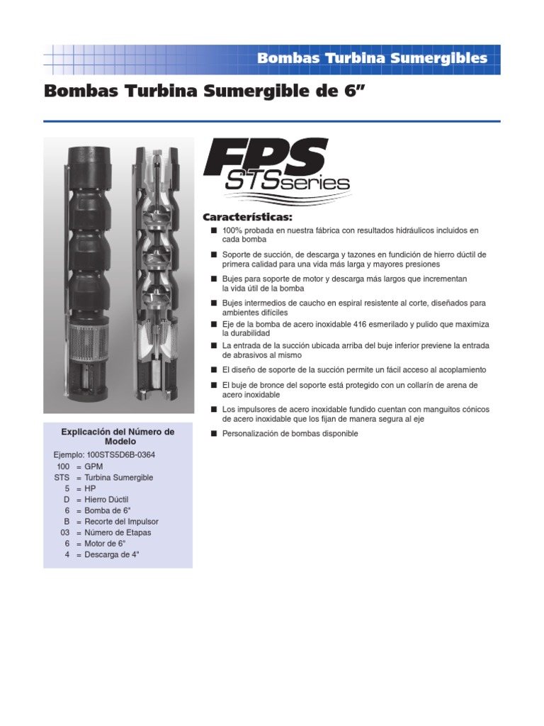 Hojas de Catálogo FPS STS 6in | PDF | Acero | Tornillo