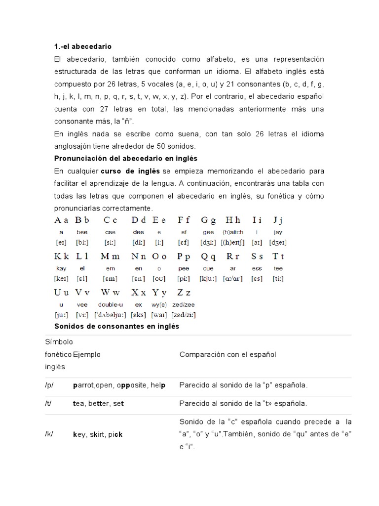 Apuntes Beginners | PDF | Alfabeto | Verbo